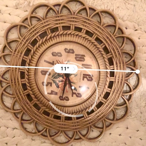 Wall Decor | Rattan Wall Clock | Poshmark